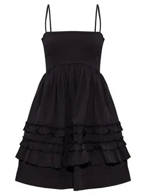 GANNI Strappy Mini Dress - Black