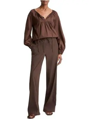 VINCE Linen-Blend Drawstring Pant
