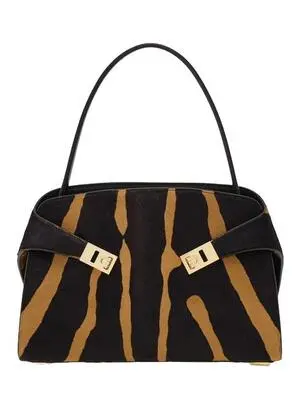 FERRAGAMO Soft Hug Bicolor Shoulder Bag - Brown