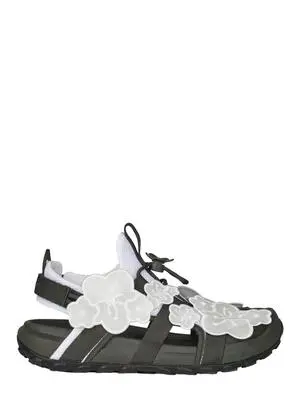 Cecilie Bahnsen Flower-appliqué Strap Sandals - Green