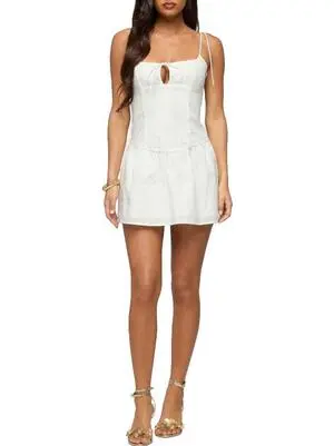 EDIKTED Kaira Boned Minidress - White