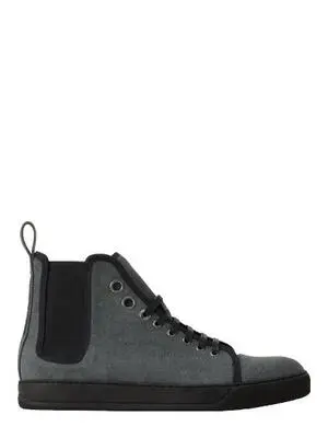 LANVIN Dbb1 High Top Canvas Sneakers - Black/anthracite