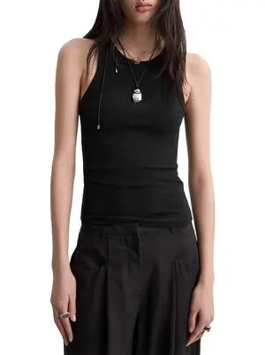 MANGO Straight Fit Lyocell Blend Wide Leg Trousers