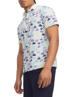 Under Armour Ua Armourdry Performance Golf Polo White/purple