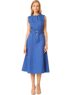 GILNER FARRAR Virien Cotton Midi Dress - Azure