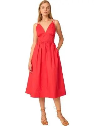 GILNER FARRAR GF285 Floria Halter Midi Dress Red