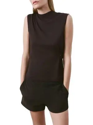 MANGO Side Gather Mock Neck Sweater Vest