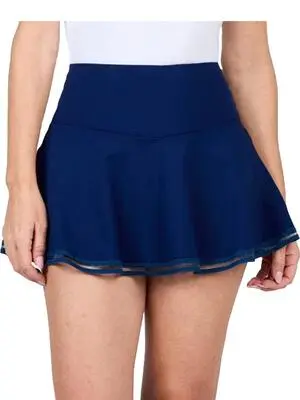 SOFIBELLA Staples 13in Tennis Skirt - Navy