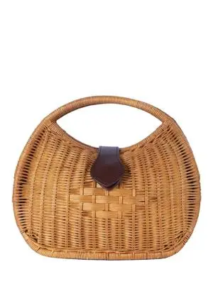 JELAVU Artemiss Rattan Half Moon Clutch