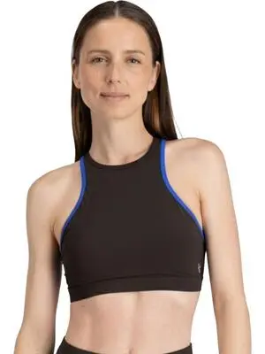 Wallien Racerfront Tie Bikini Top Coffee/blue