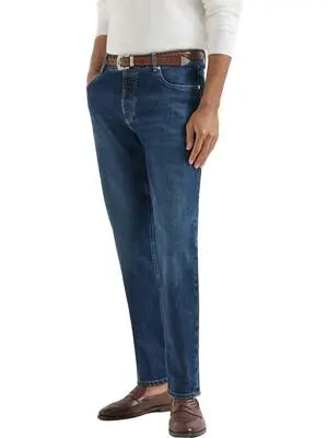 Brunello Cucinelli Traditional Fit Five-pocket Trousers - Denim