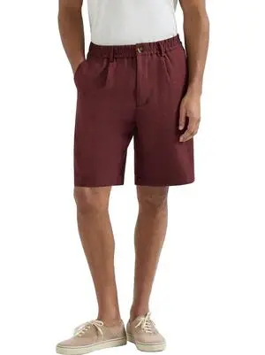 Brunello Cucinelli Chevron Bermuda Shorts Cherry