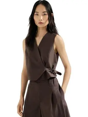 Brunello Cucinelli Wool Blend Vest - Cocoa
