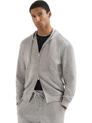 Brunello Cucinelli French Terry Zip Up Hoodie - Grey