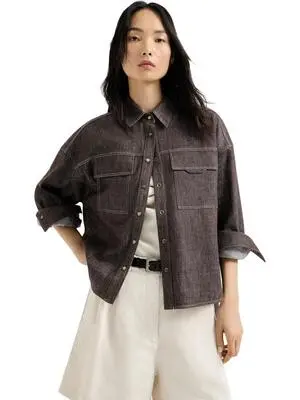 Brunello Cucinelli Sparkling No-fade Denim Shirt - Cocoa