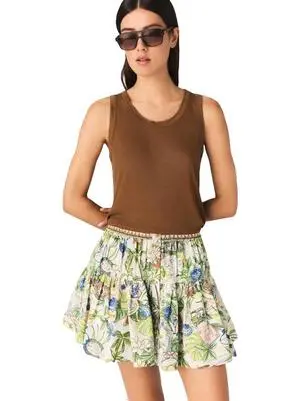 Maje Rib Knit Vest Top - Brown