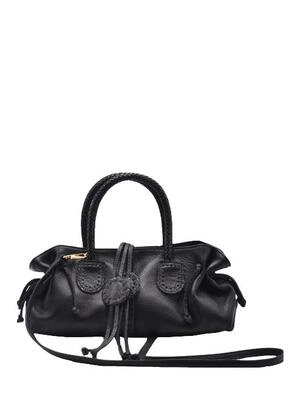 Carlos Falchi Carlos Falchi Mini Satchel Leather Bag Black