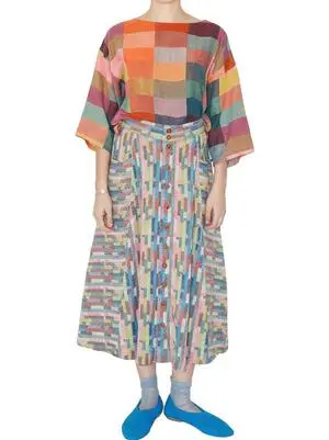 Ace & Jig Gertie Button Front Midi Skirt - Scribble