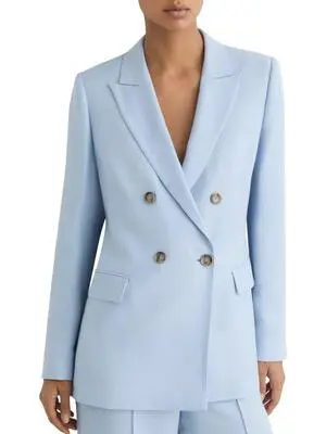 REISS Magda Double Breasted Blazer - Blue