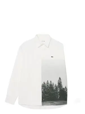 LACOSTE Relaxed Fit Photo Graphic Button-up Shirt