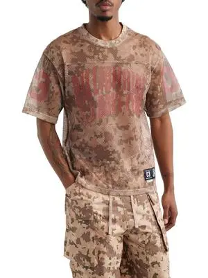 BILLIONAIRE BOYS CLUB Varsity Logo Camo Print Mesh T-shirt - Doeskin