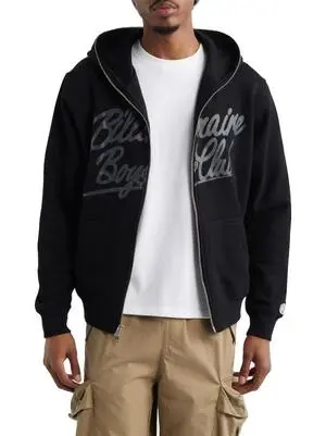 BILLIONAIRE BOYS CLUB Script Logo Cotton Fleece Hoodie - Black