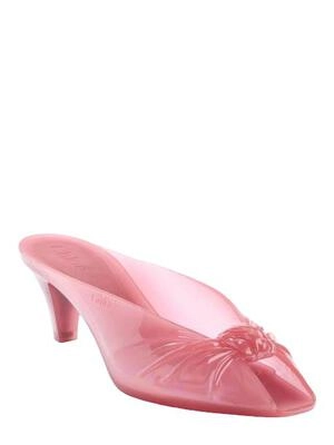 Chloé Jelly Peep Toe Kitten Heel Mule - Candy Pink