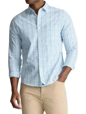 UNTUCKIT Plaid Cottontek Performance Button-up Shirt - Blue
