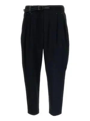 AND WANDER Uv-cut Pleated Trousers - Black