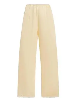 ELCE Pietra Lace-trimmed Satin Pants - Yellow