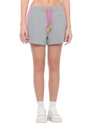 Casablanca Shorts With Pink And White Side Stripes - Grey