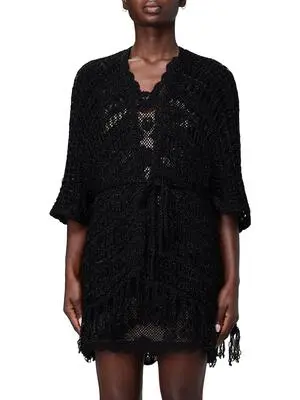 TWINSET Crochet Dress With Tie Detail - Black