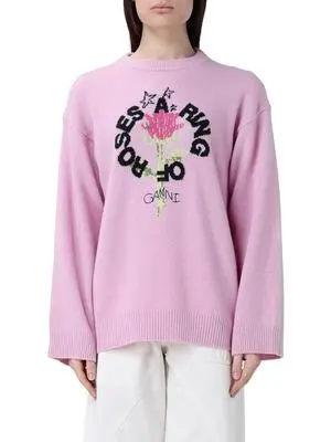 GANNI Graphic Knit Sweater - Pink