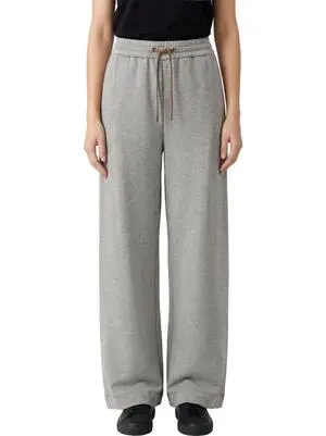 Brunello Cucinelli Wide Leg Drawstring Trousers - Silver