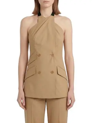 Max Mara Double-breasted Tailored Vest - Brown