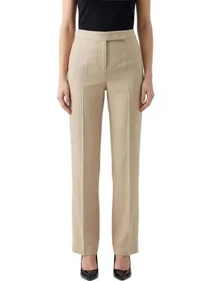 Max Mara Tailored Straight Leg Trousers - Beige