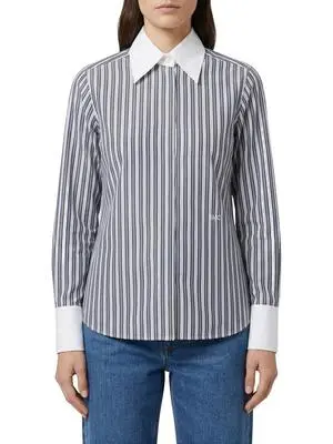 Stella McCartney Striped Shirt With Classic Collar - Grey