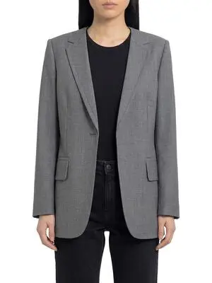 Moschino Single-breasted Wool Blend Blazer - Grey