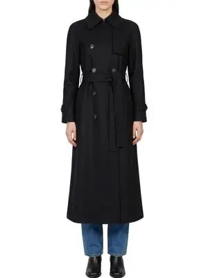 Harris Wharf London Harris Wharf London Double Breasted Trench Coat Black
