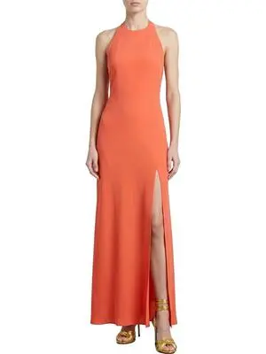 BLUMARINE Blumarine Maxi Dress With Halterneck And Slit