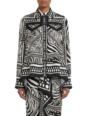 Blumarine Printed Shirt - White