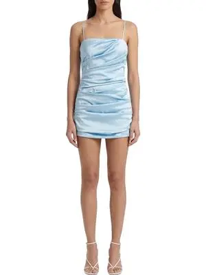 Dolce & Gabbana Draped Satin Mini Dress - Blue