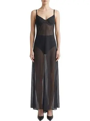 Balenciaga Sheer Maxi Dress - Black
