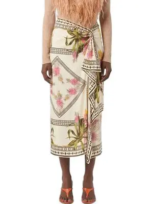 Blumarine Wrap Skirt With Floral Print - Pink