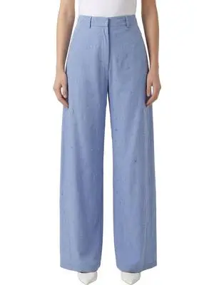 Giuseppe Di Morabito Embellished Wide Leg Pants - Blue