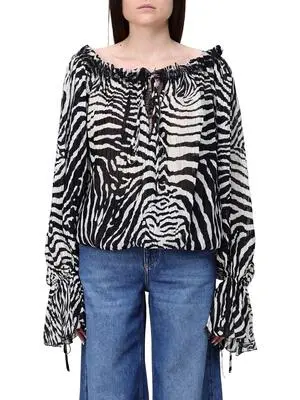 Blumarine Blumarine Viscose Blouse With Animal Print White