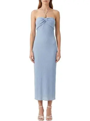 Magda Butrym Halterneck Midi Dress - Blue