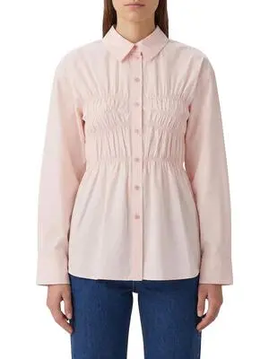 Cecilie Bahnsen Ruched Cotton Shirt - Pink