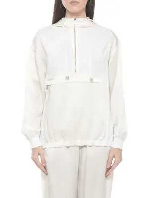 Fabiana Filippi Quarter Zip Hooded Sweatshirt - Ivory