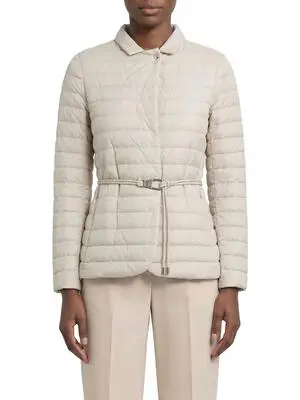 MOORER Quilted Belted Jacket - Ivory